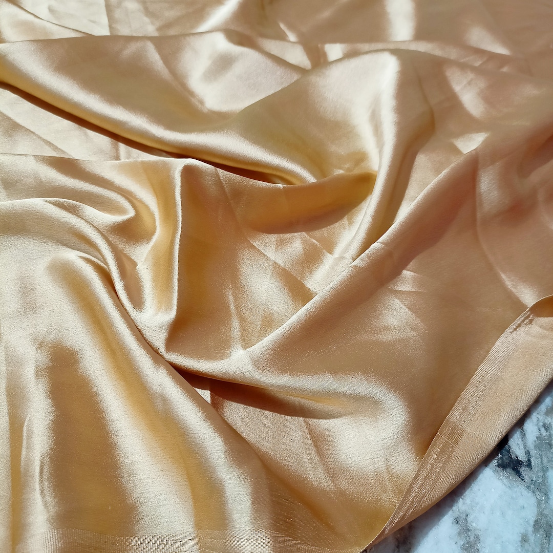 Antique Gold Silk Satin Fabric, Gold Satin Charmeuse Fabric, Gown ...