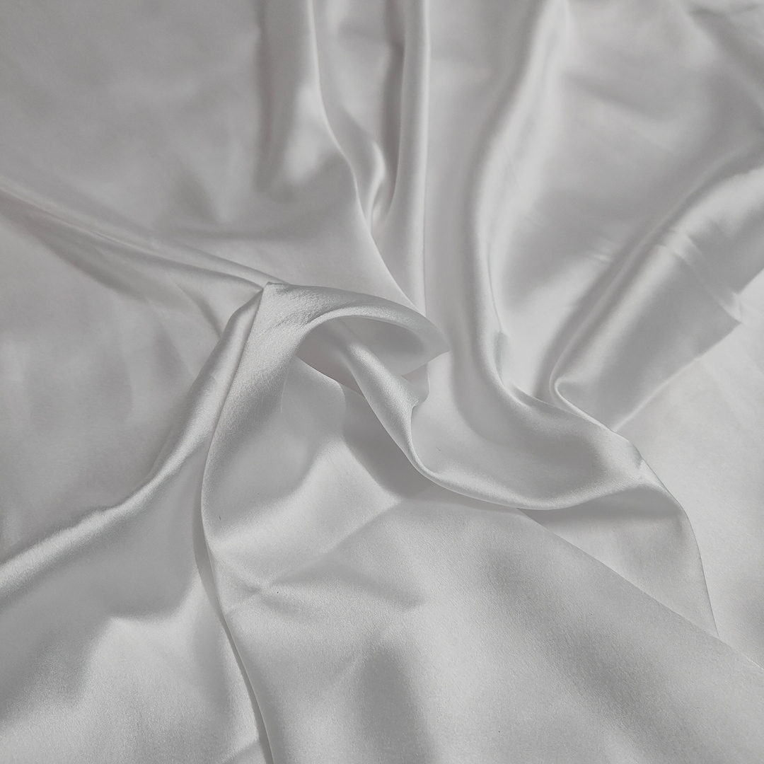 White Silk Satin Fabric by the Yards, White Satin Charmeuse Fabric ...