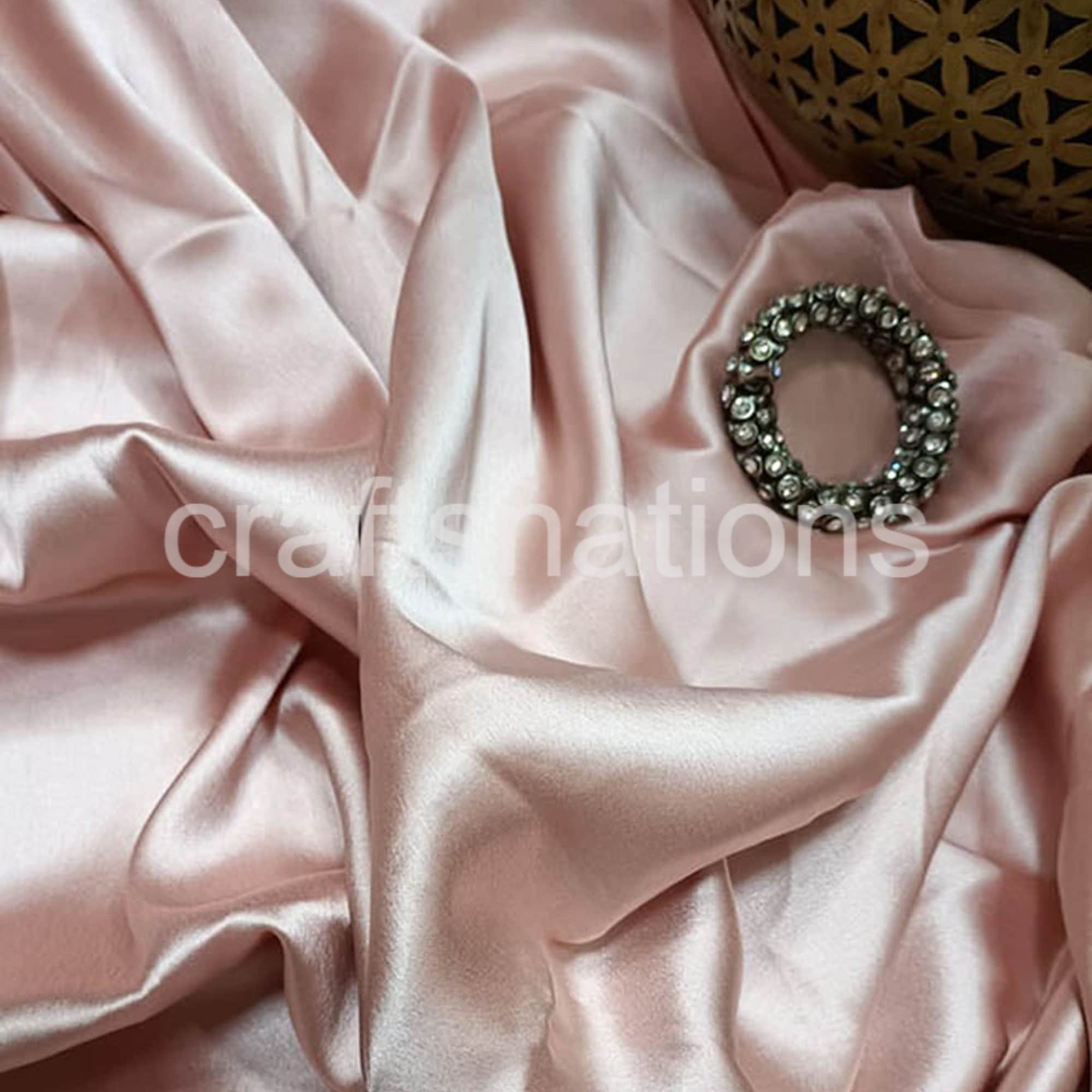 Blush Pink Silk Satin Fabric by the Yards Baby Pink Color - Etsy