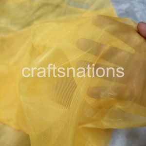 Yellow Sheer Organza Fabric: Lightweight Polyester, 44" Wide, Sold by ...