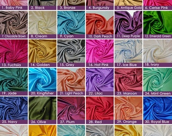 20 Colors Silk Satin Fabric, Luxury Silk Satin Fabric by the Yards ...