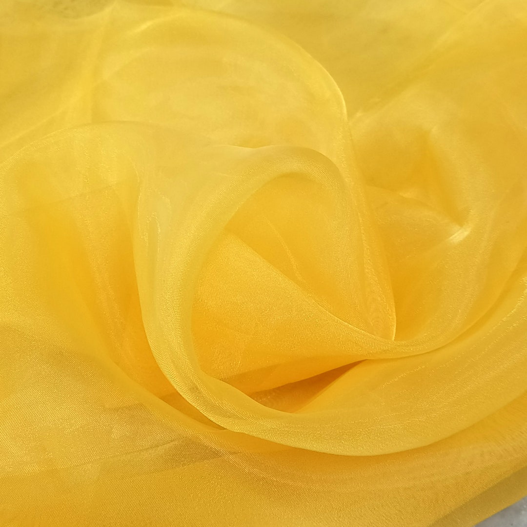 Yellow Sheer Organza Fabric: Lightweight Polyester, 44" Wide, Sold by ...