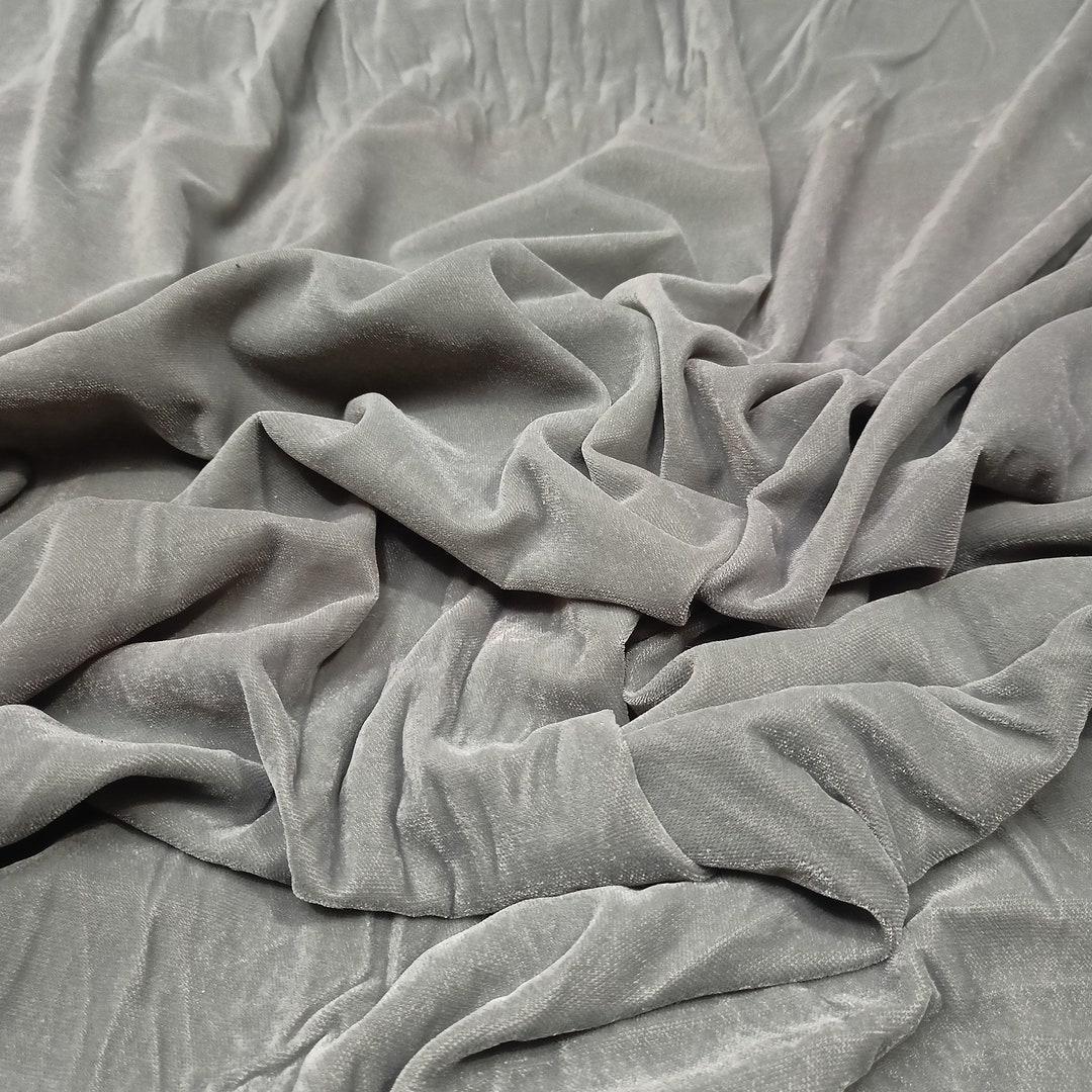 Gray Velvet Fabric, Gray Silk Velvet Fabric, Velvet Gown Fabric ...