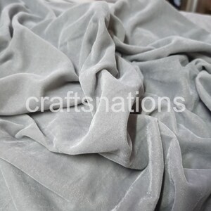 Silver Velvet Fabric, Silver Gray Silk Velvet Fabric, Velvet Gown ...