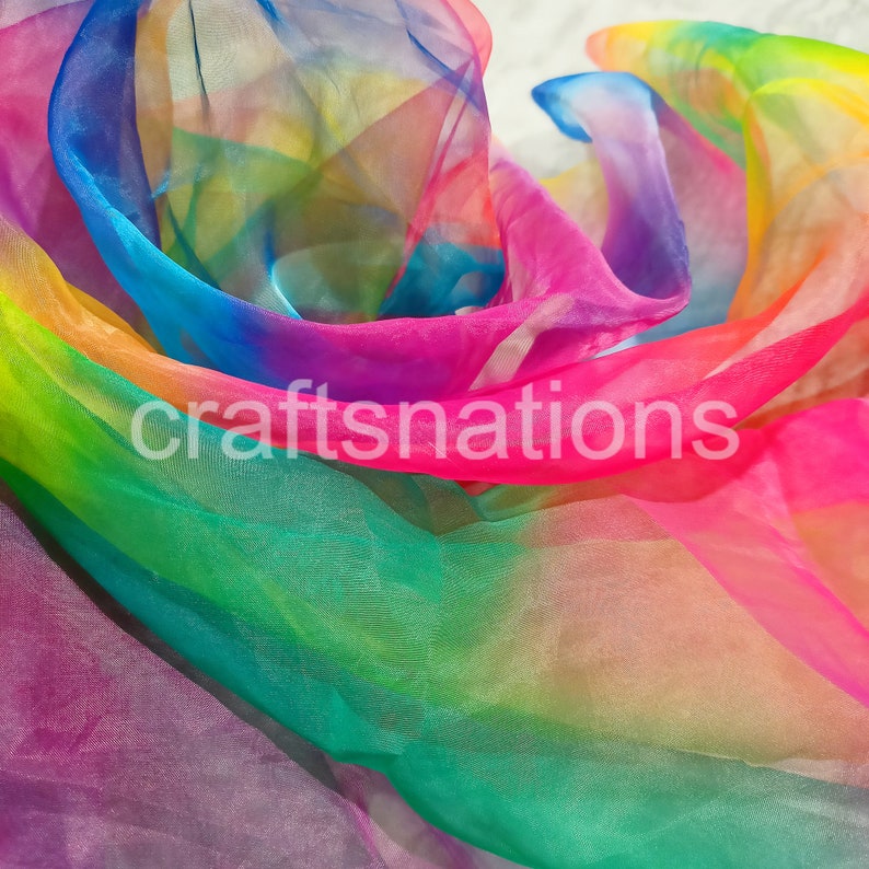 Rainbow Organza Fabric: Sheer Polyester for Wedding & Party Decor - Etsy