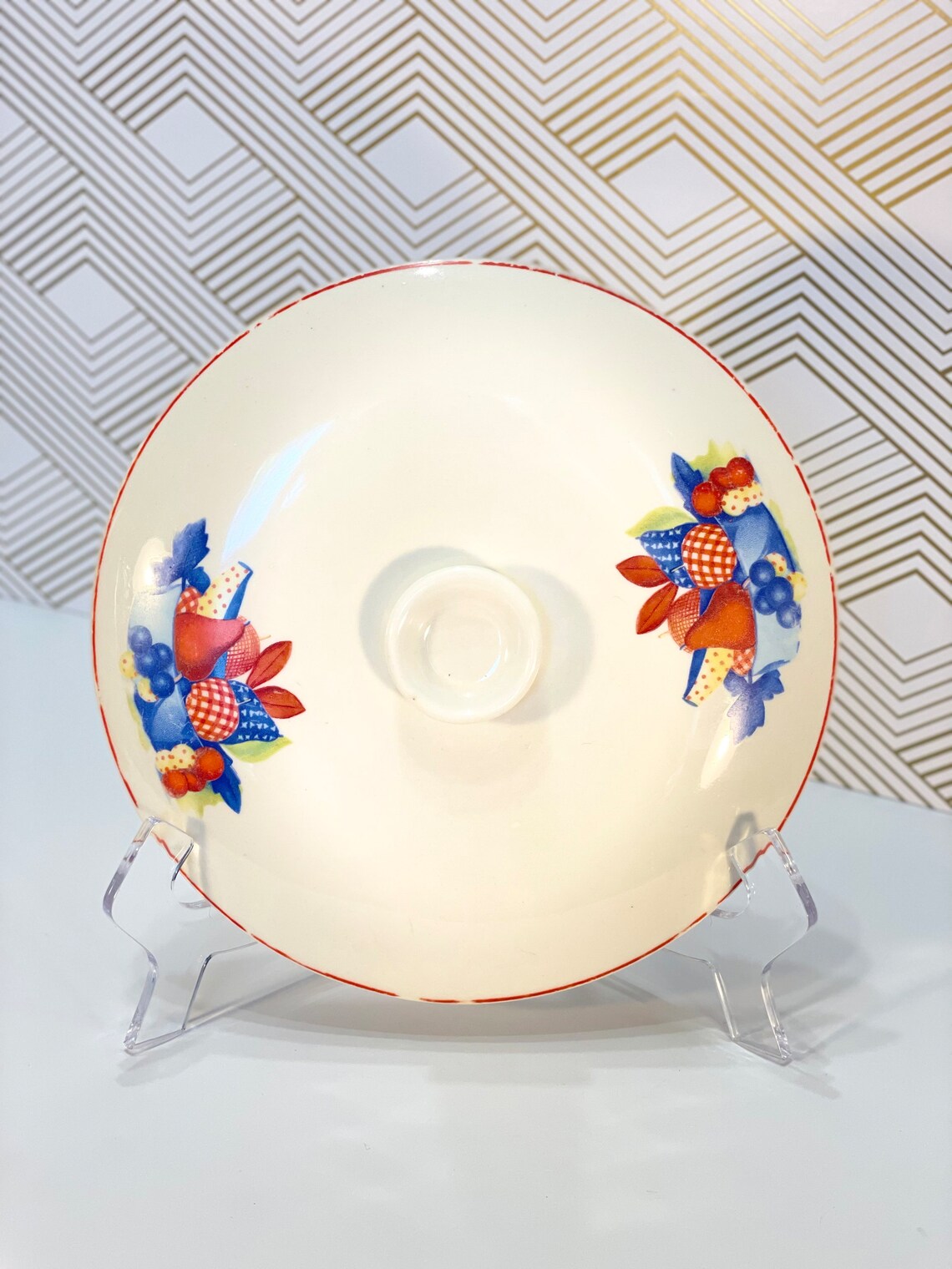 Calico Fruit Casserole Dish With Lid 1 Quart Universal - Etsy