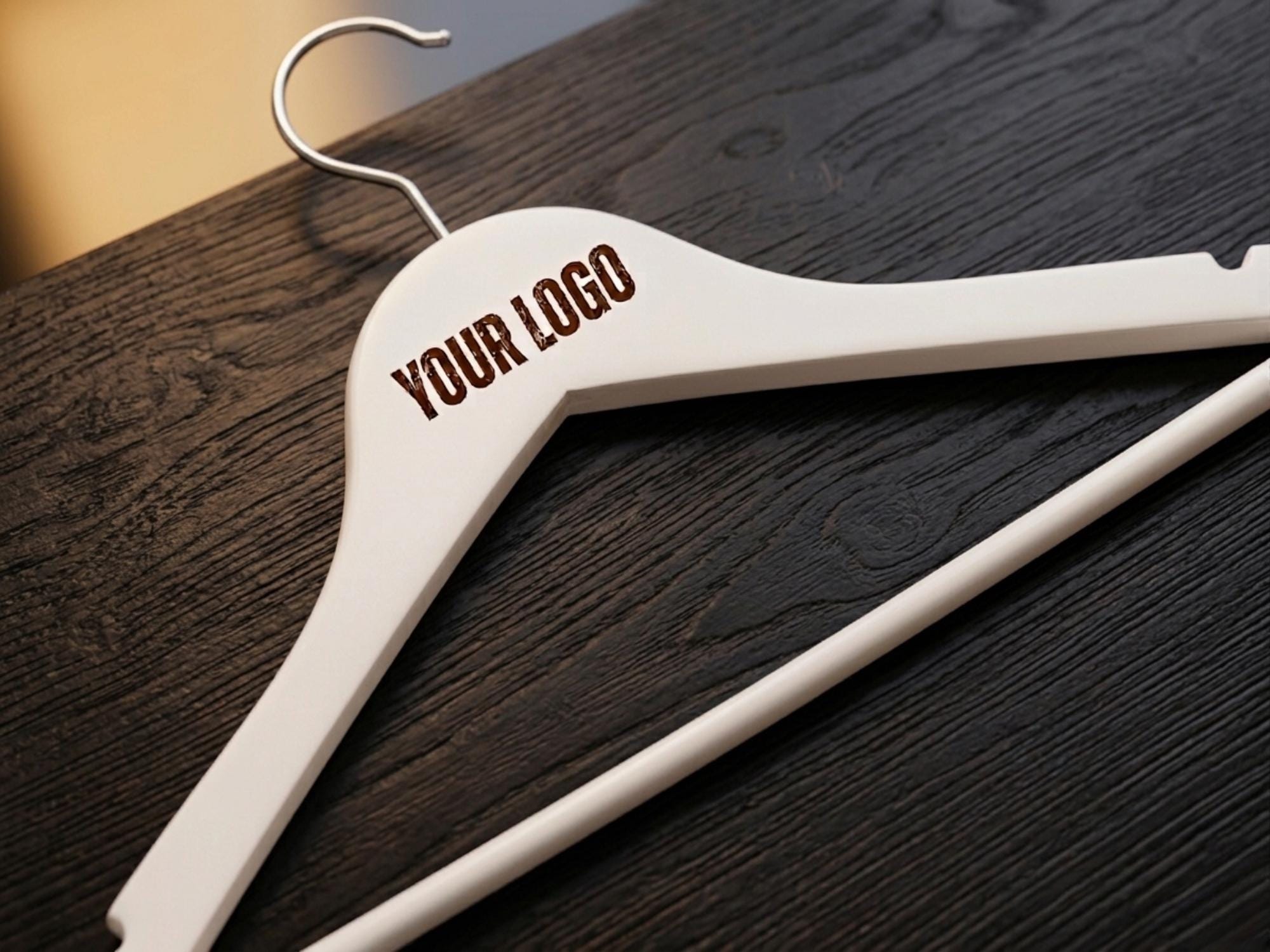 Personalised Business Logo Hangers , Custom Brand Hangers , Wooden ...