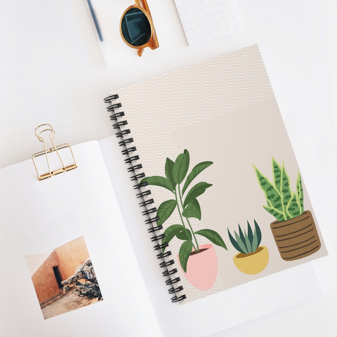 Cute Plant Spiral Notebook, Ruled Line Diary, Plant Mom Gifts, Daily ...