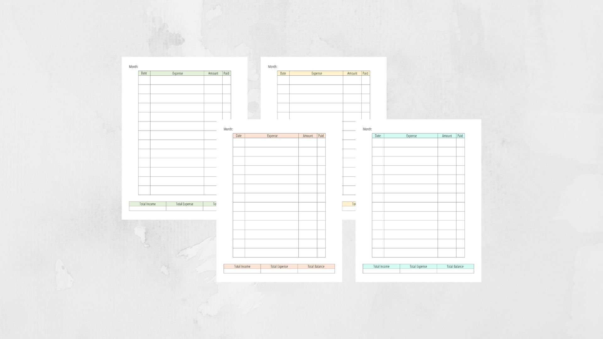 Monthly Expense Template Digital Planner Multi-color - Etsy