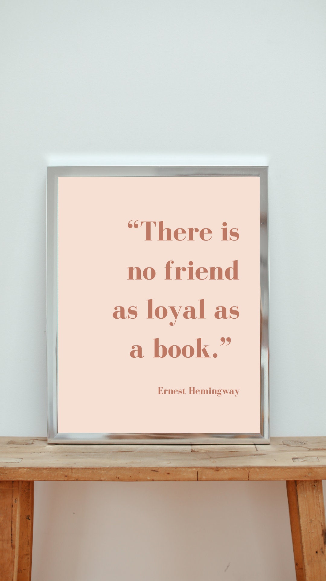 Book Quote Poster, Digital Reading Poster, Booktook, Pink Minimal ...
