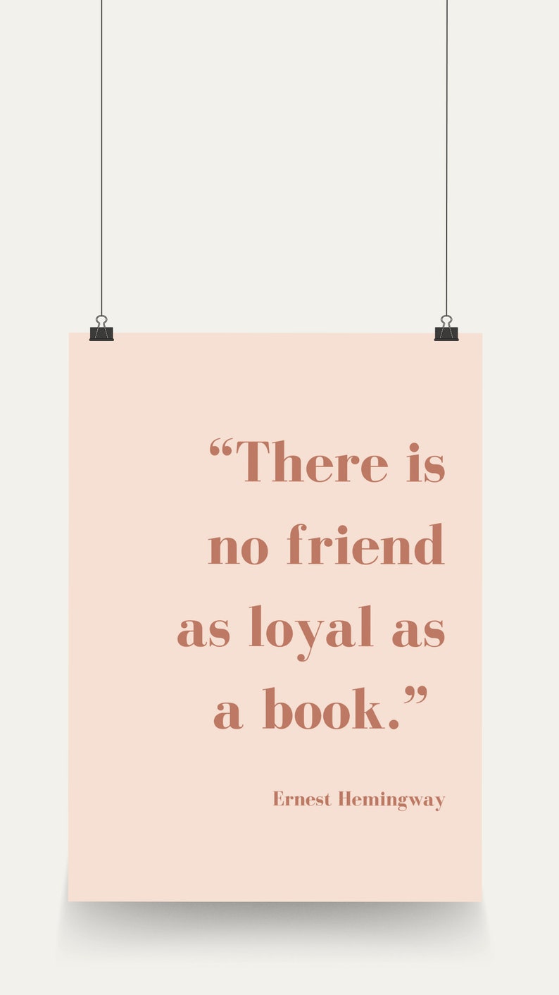 Book Quote Poster, Digital Reading Poster, Booktook, Pink Minimal ...