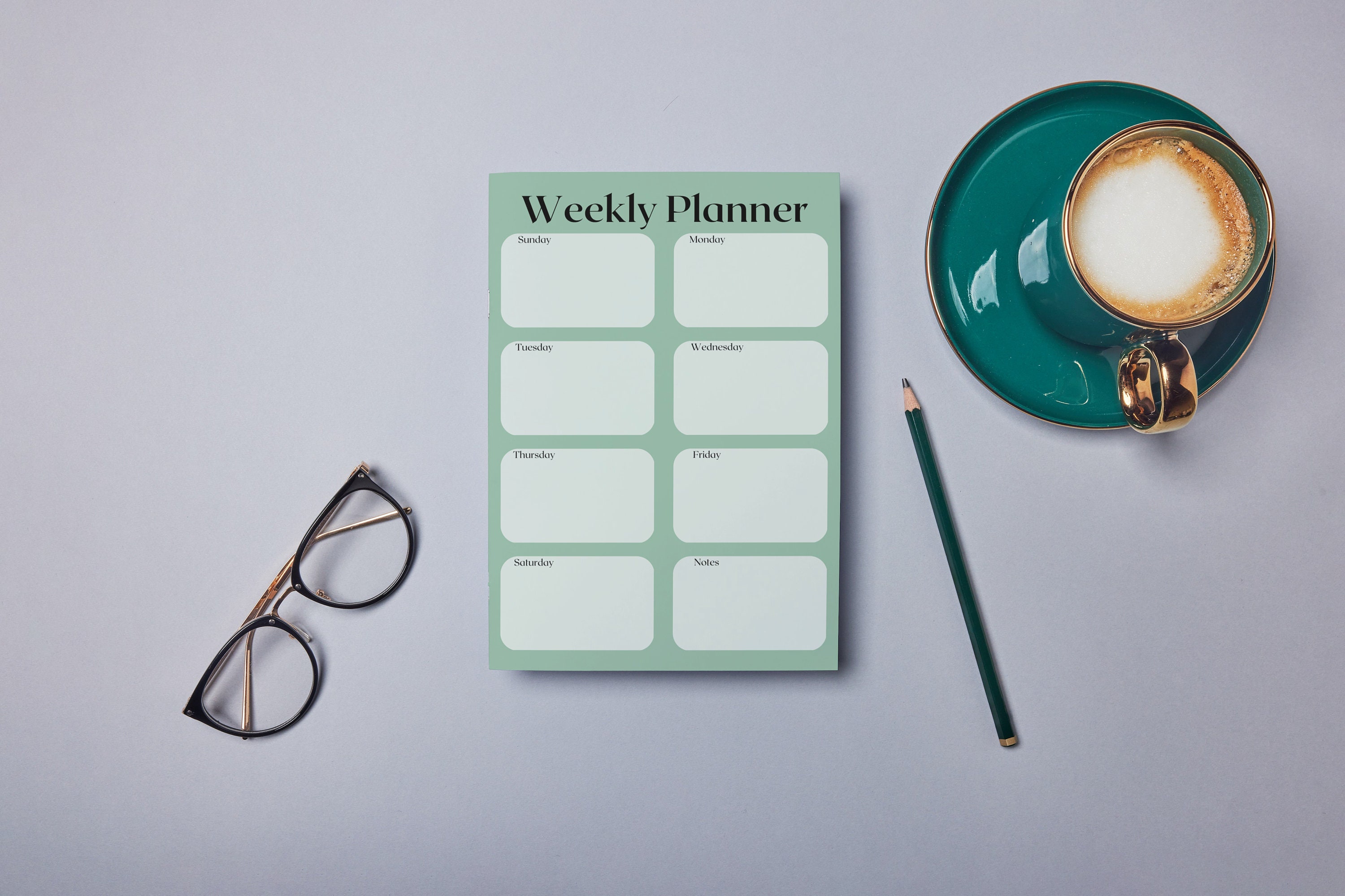 Digital Aesthetic Simple Weekly Planner Templatemulti-color - Etsy