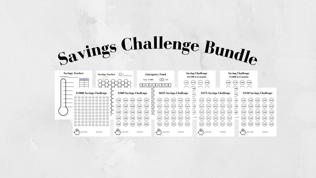 Digital Savings Challenge Bundle, Budgeting Tracker Binder, Money ...