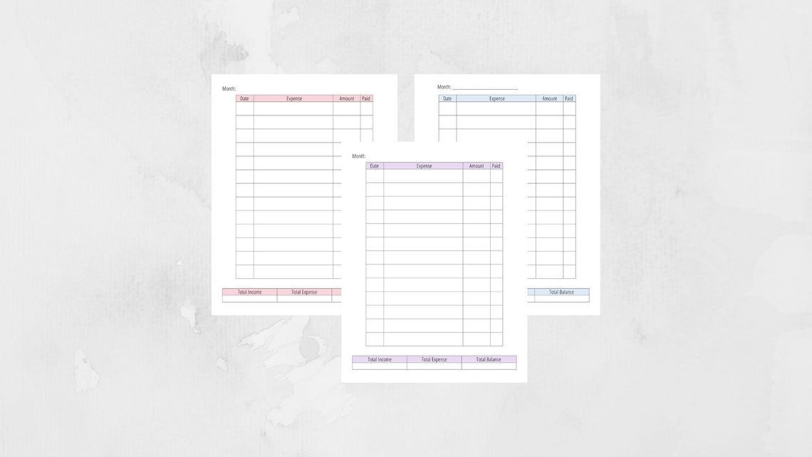Monthly Expense Template Digital Planner Multi-color - Etsy