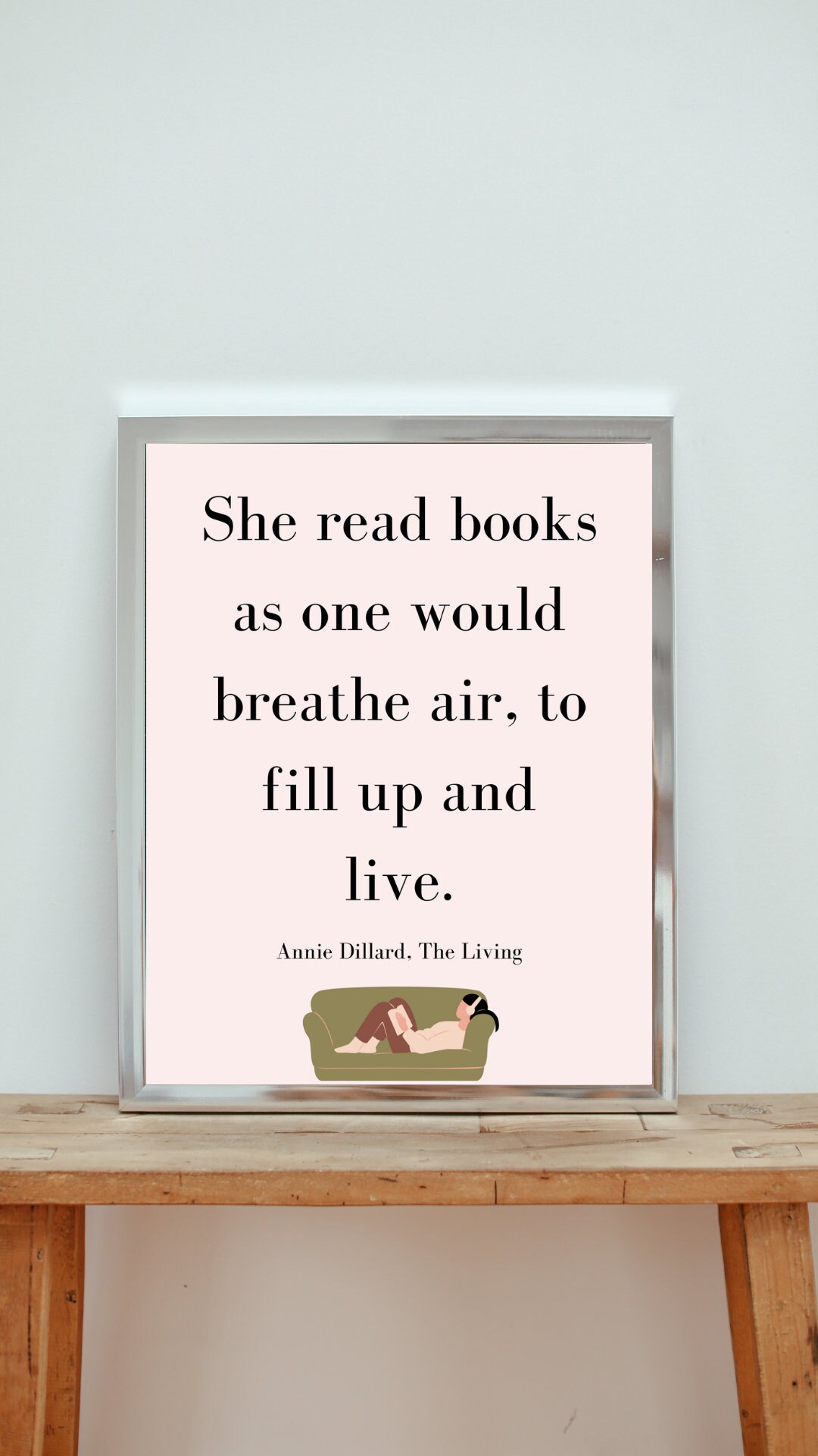 She Reads Books Poster, Digital Reading Poster, Booktook, Book Quotes ...