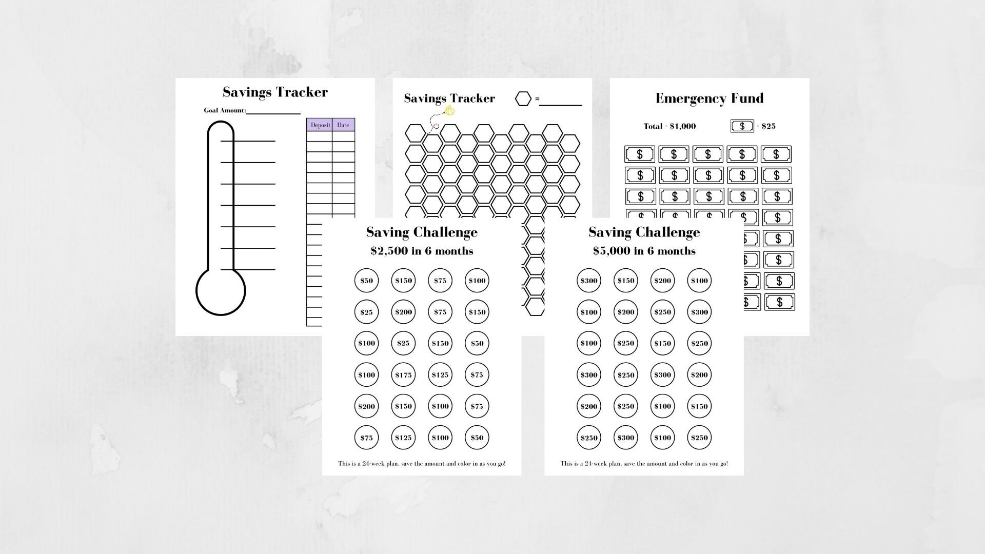 Digital Savings Challenge Bundle Budgeting Tracker Binder - Etsy