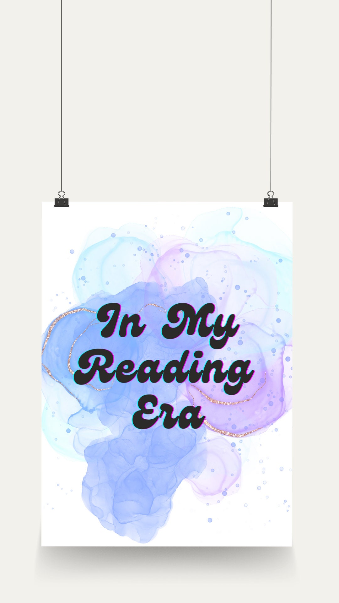 In My Reading Era Quote Poster, Digital Poster, Blue Purple Minimal ...