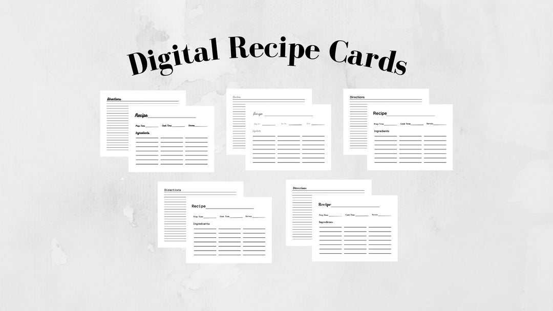 Digital Recipe Card,printable Cooking Recipe,minimal Recipe Card,modern ...