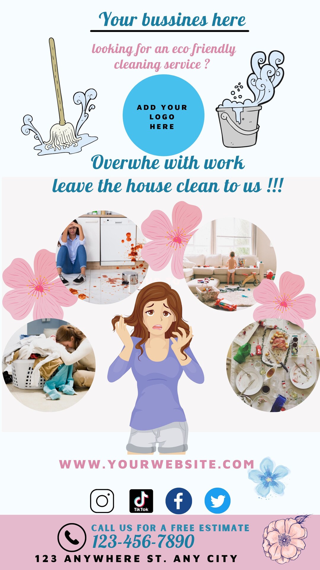 CLEANING Instagram Story Templates Easy to Edit on Canva , Business ...