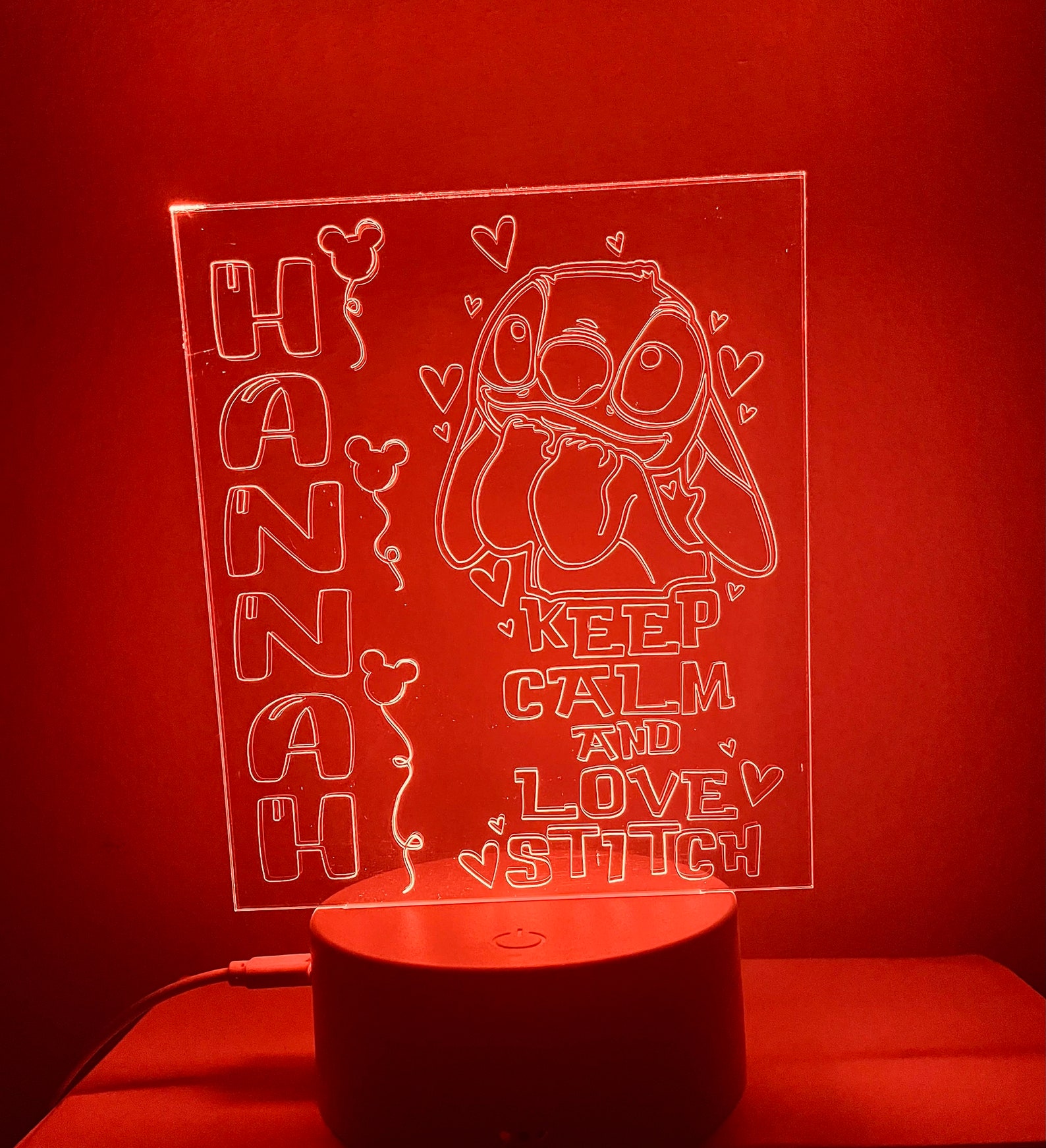 Stitch Themed LED Night Light Comes Fully Personalised. - Etsy