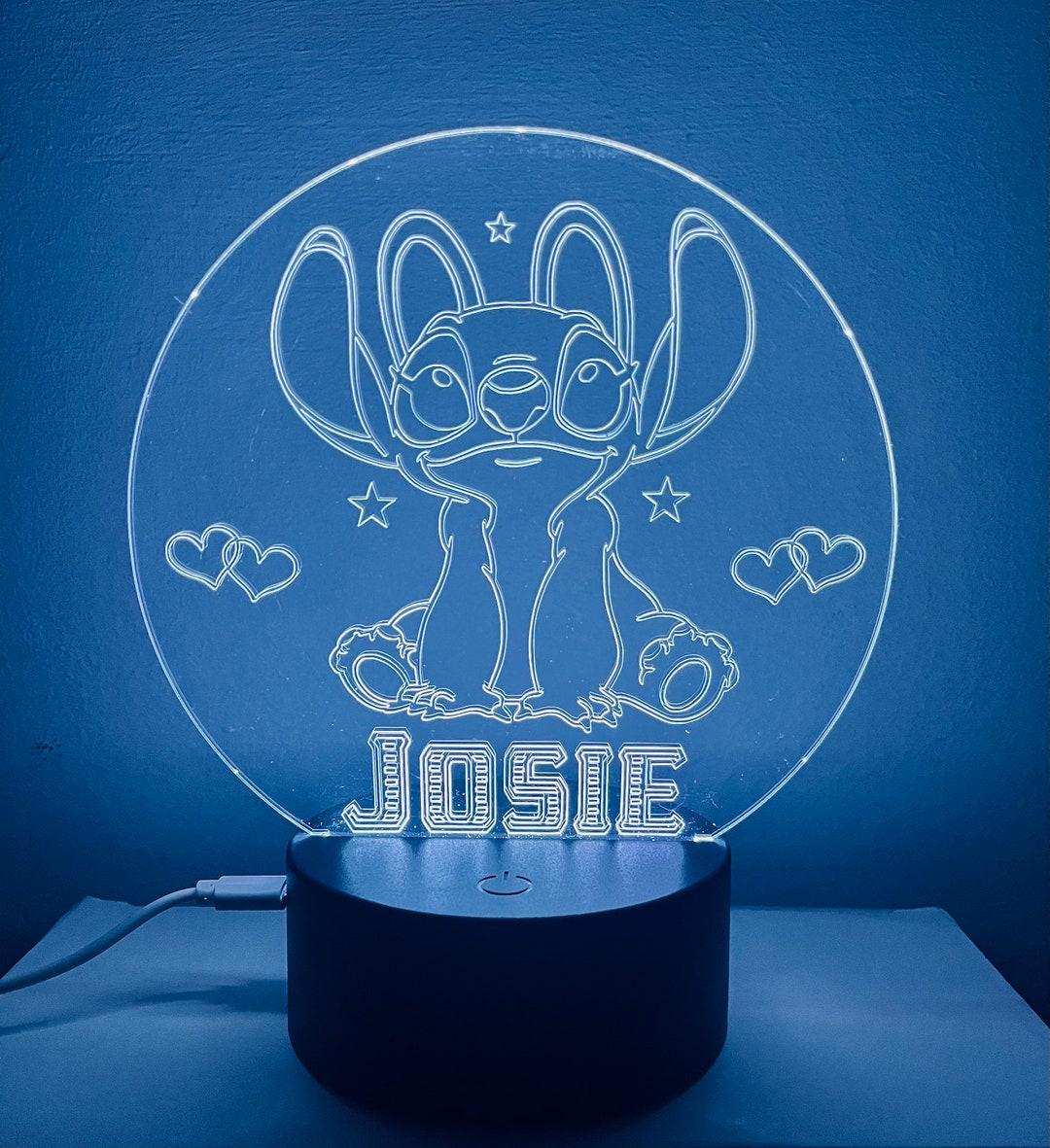 Angel From Stitch Themed LED Night Light - Comes Fully Personalised ...