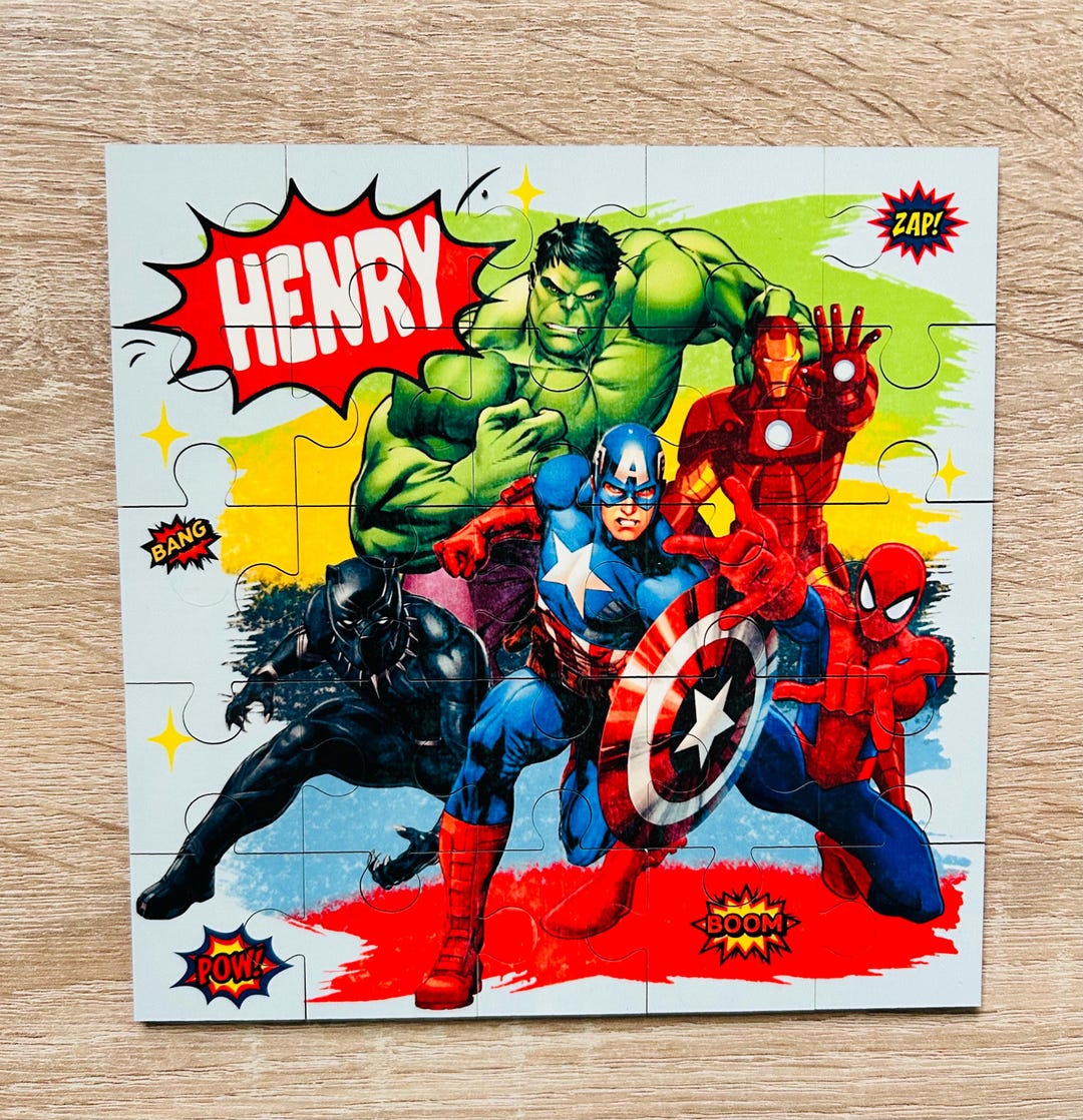 Superheroes Personalised Jigsaw Puzzle, Children's Custom Jigsaw, 25 ...