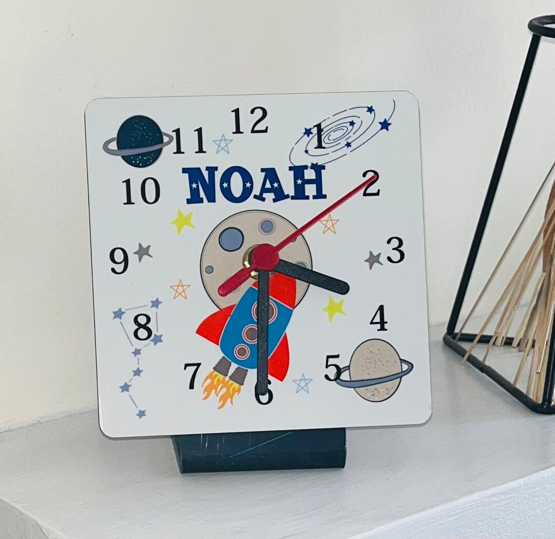 Personalised Bedside Table/desk Clock Space Design. Made to Order. - Etsy