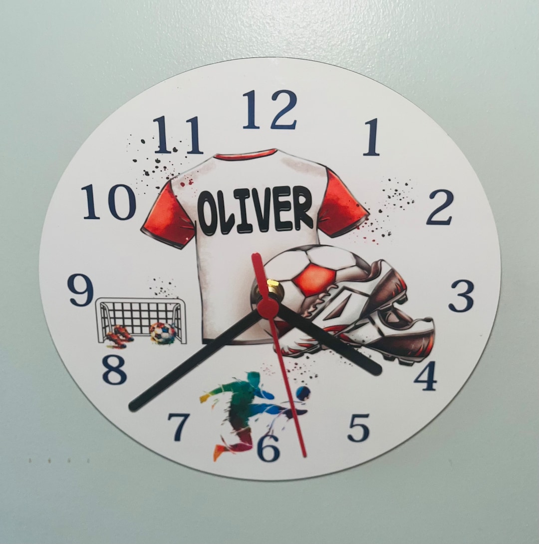 Personalised Wall Clock - Football Design. Made to Order. Can Be Made ...