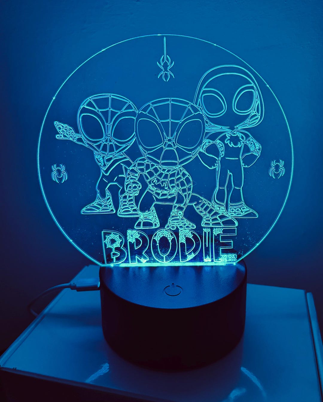 Spidey & Friends Themed LED Night Light - Comes Fully Personalised ...