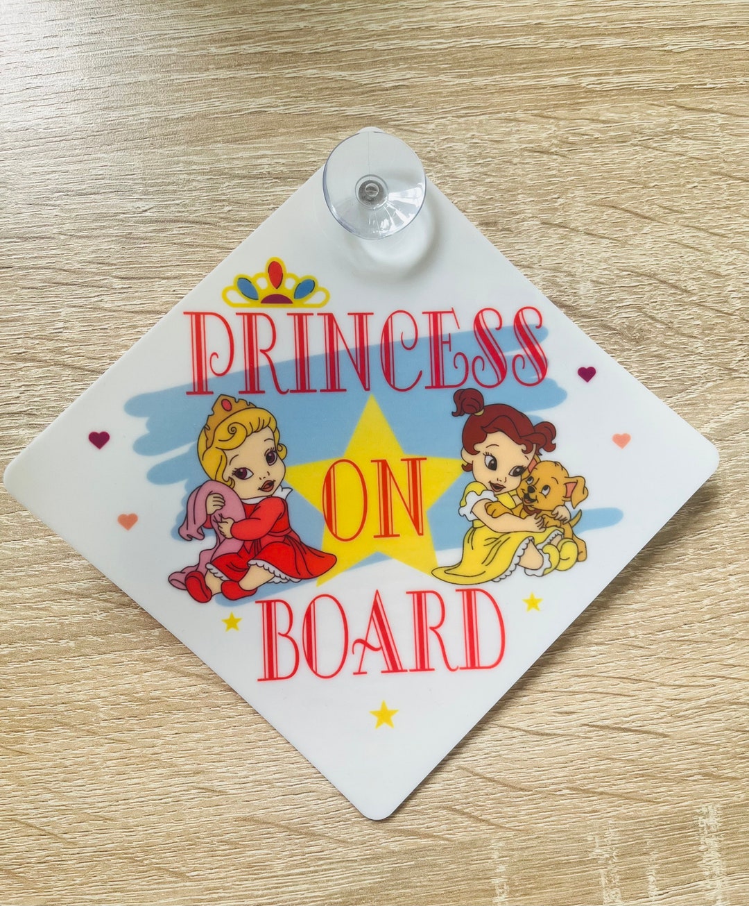 Princess Design - Cute Car Suction Sign - Baby on Board or Wording of ...