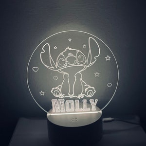 Stitch Themed LED Night Light - Comes Fully Personalised. Unique Gift ...