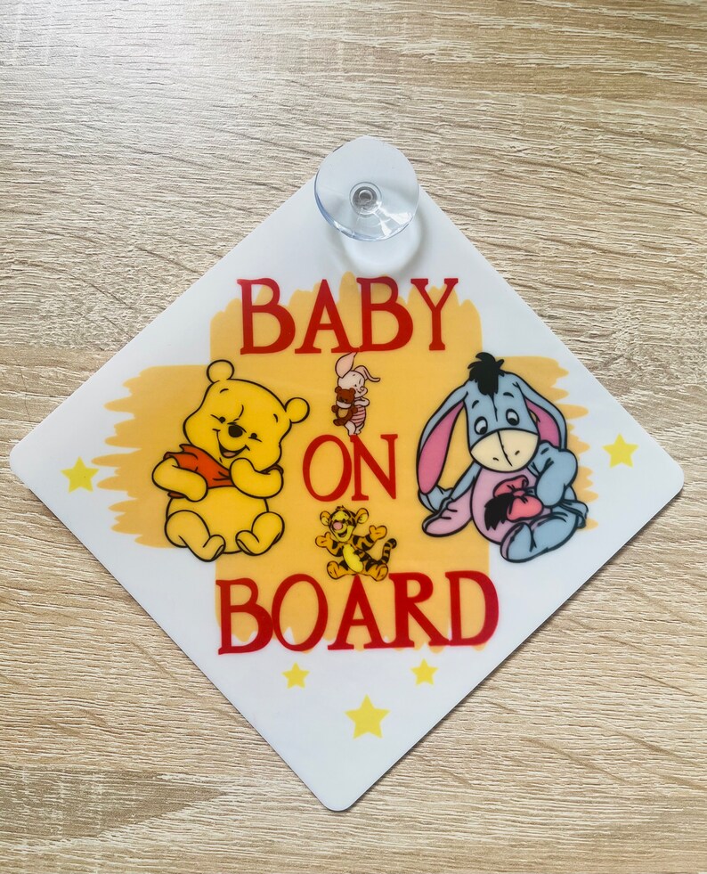 Stitch Design Cute Car Suction Sign Baby on Board or - Etsy