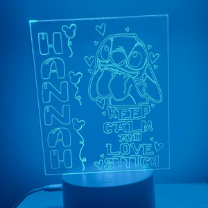 Stitch Themed LED Night Light - Comes Fully Personalised. Unique Gift ...