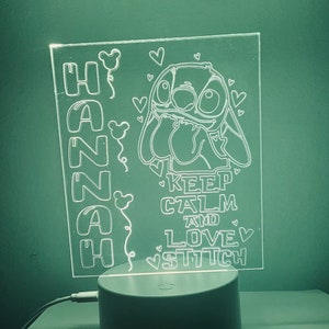 Stitch Themed LED Night Light - Comes Fully Personalised. Unique Gift ...