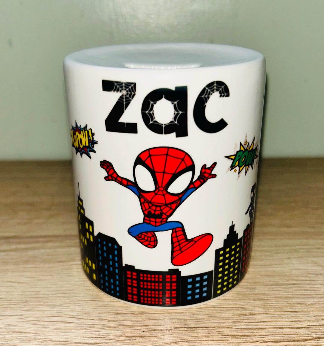Spidey & Friends Personalised Money Box, Piggy Bank, Birthday Gift ...
