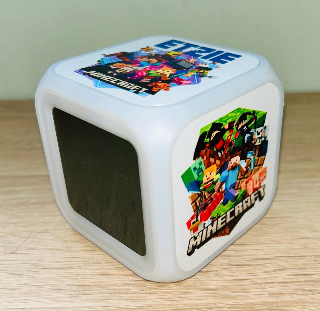 Gaming Themed Personalised LED Cube Digital Alarm Clock - Colour ...