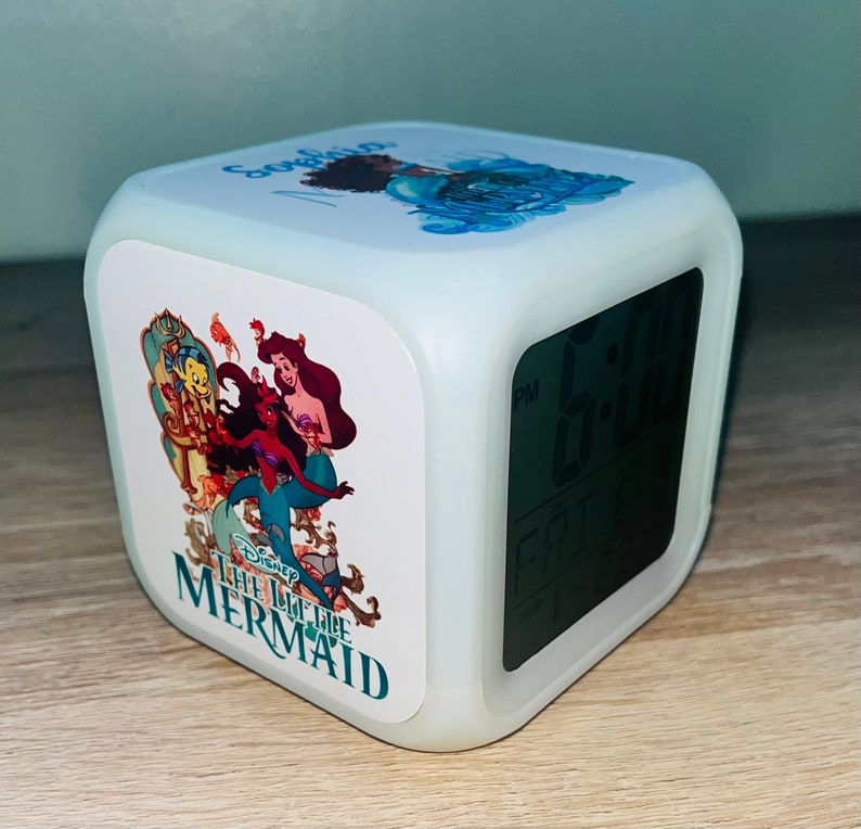 Mermaid Design Personalised LED Cube Digital Alarm Clock - Etsy