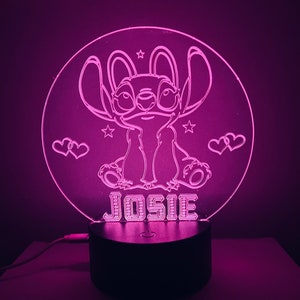 Angel From Stitch Themed LED Night Light - Comes Fully Personalised ...