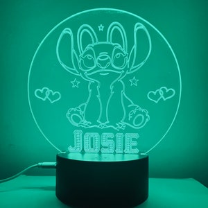 Angel From Stitch Themed LED Night Light - Comes Fully Personalised ...