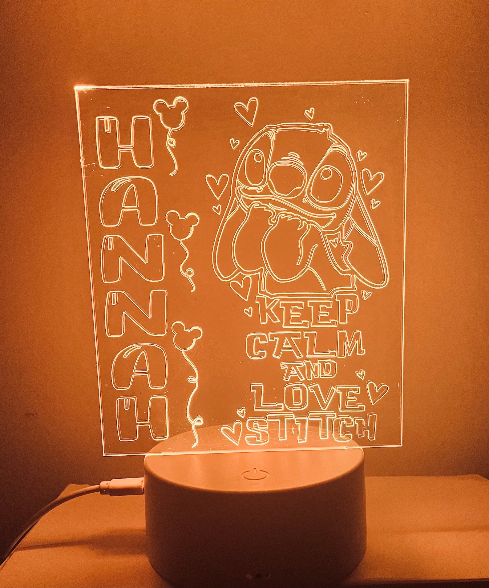 Stitch Themed LED Night Light Comes Fully Personalised. - Etsy