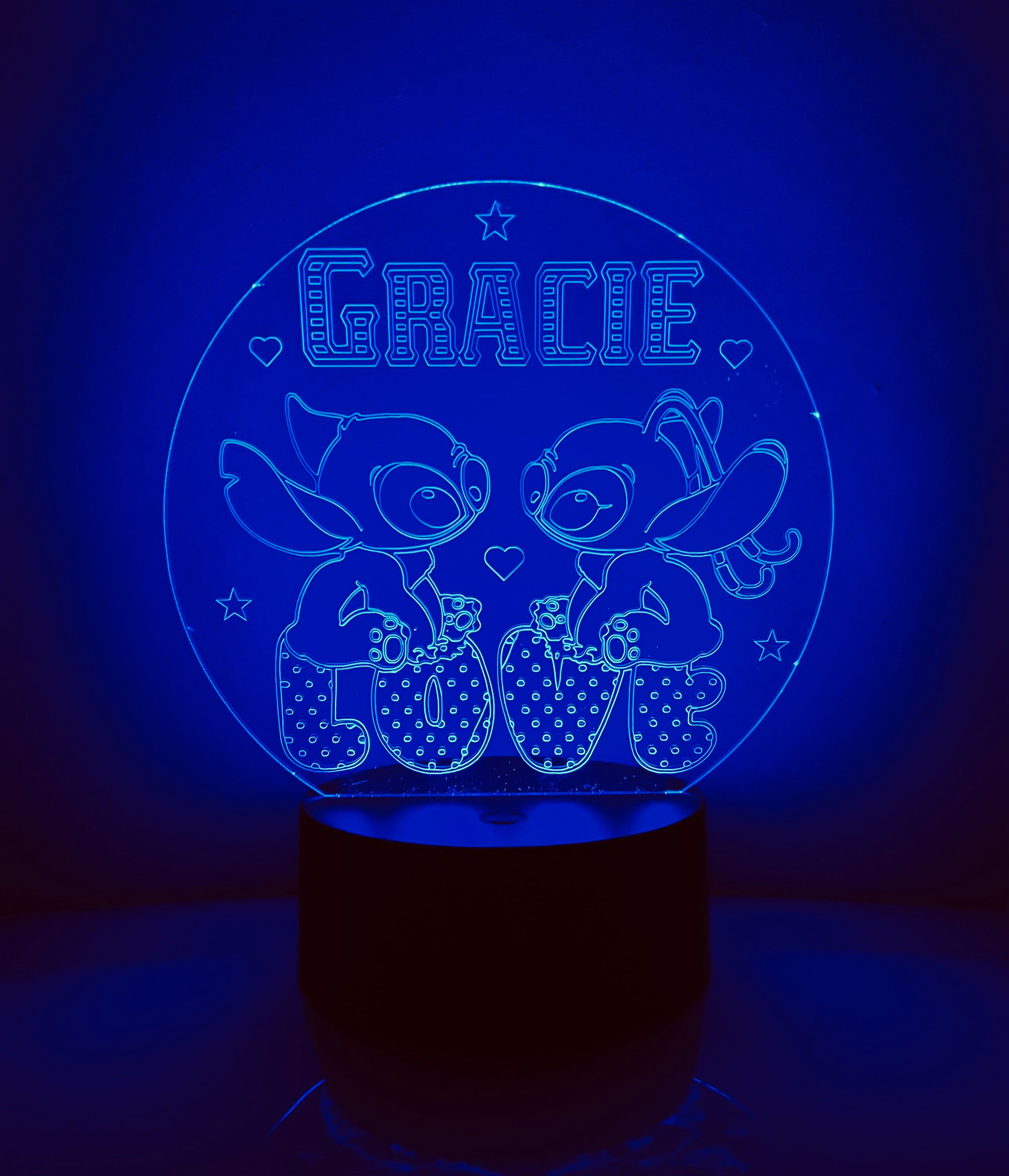 Stitch & Angel Themed LED Night Light Comes Fully - Etsy UK