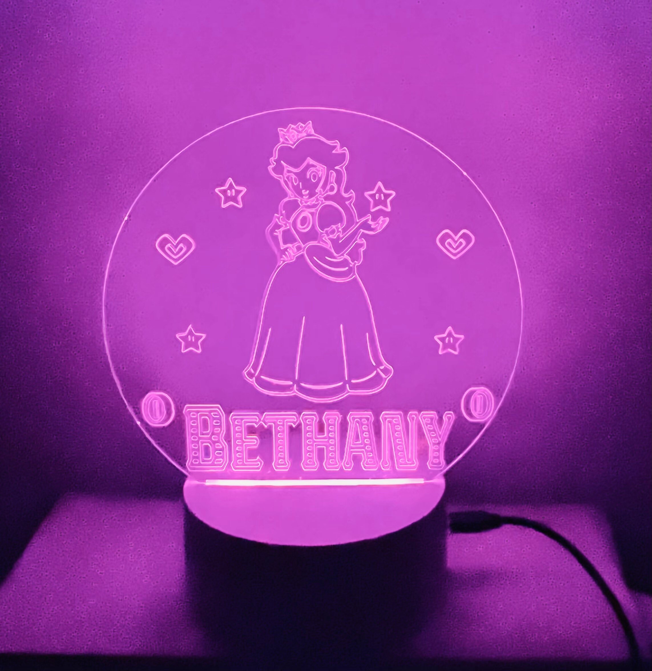 Princess Peach Themed LED Night Light Comes Fully - Etsy
