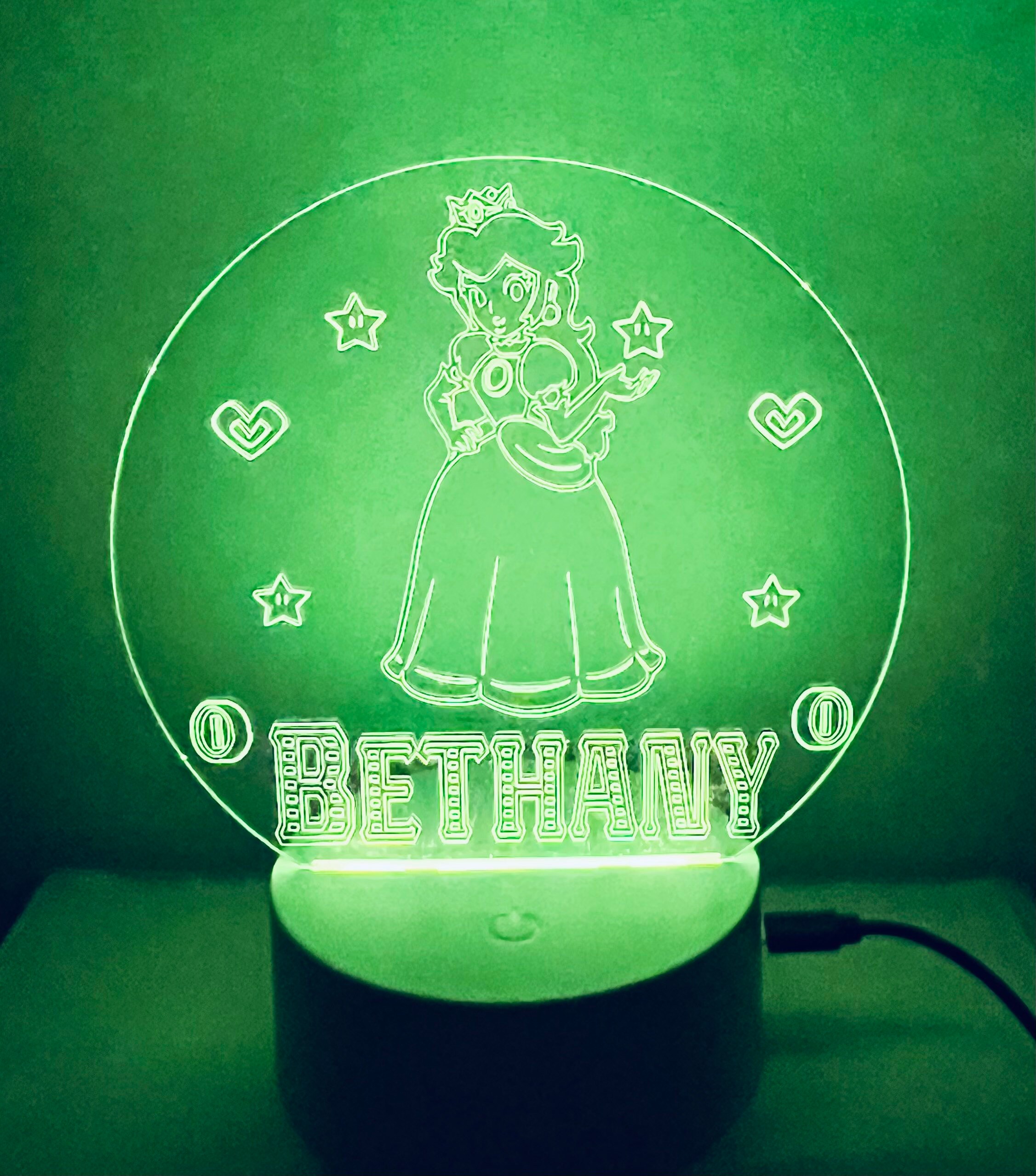 Princess Peach Themed LED Night Light Comes Fully - Etsy