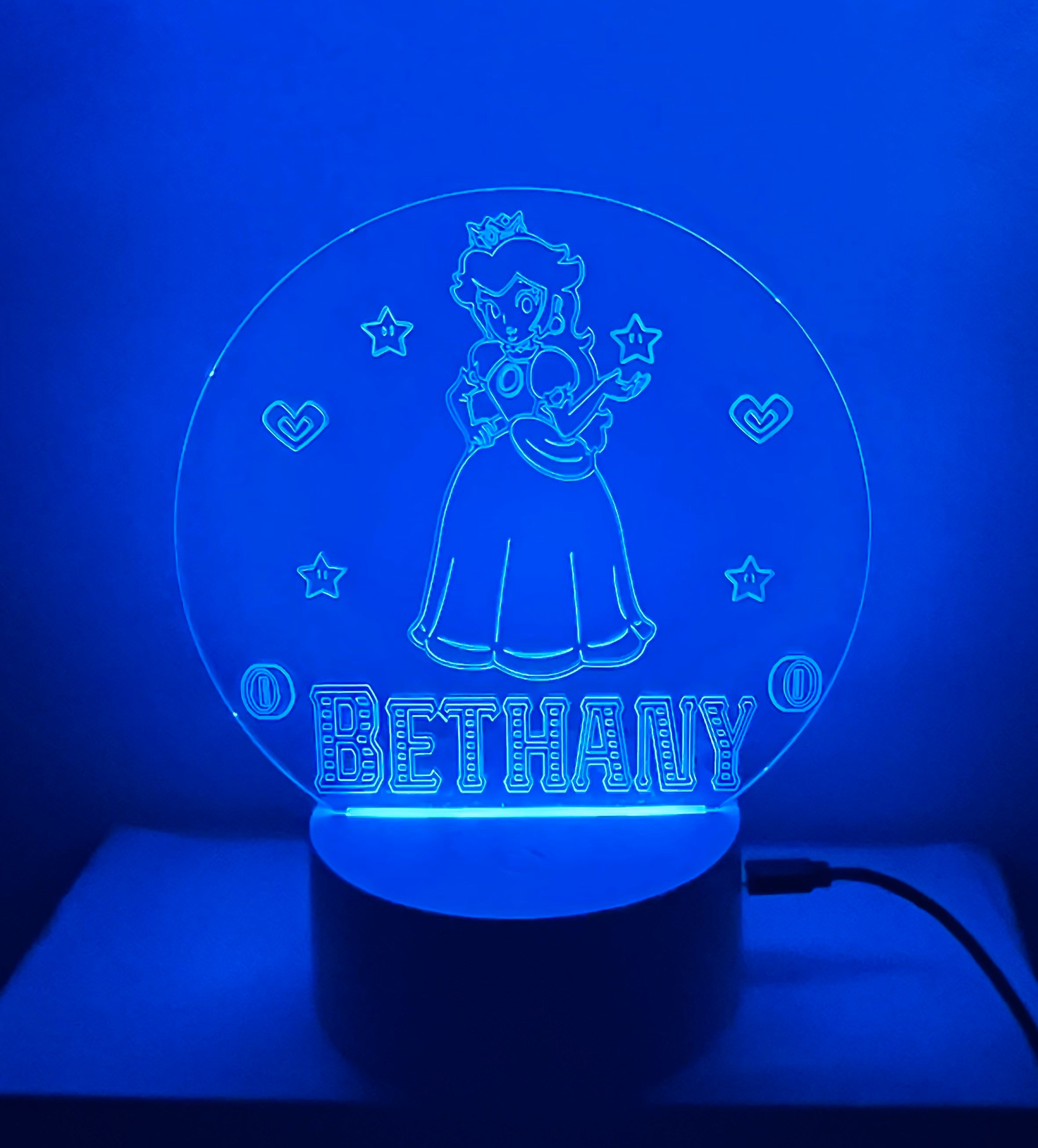 Princess Peach Themed LED Night Light Comes Fully - Etsy