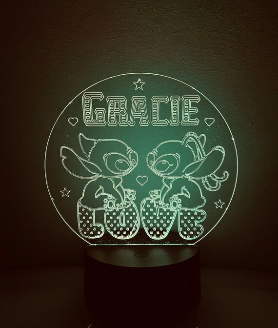 Stitch & Angel Themed LED Night Light Comes Fully - Etsy