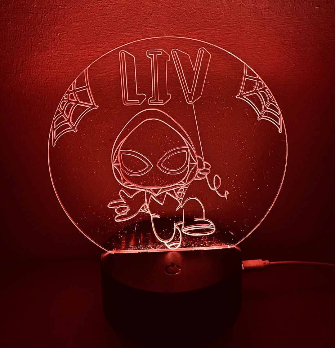 Spidey & Friends - Ghost Spider Themed LED Night Light - Comes Fully ...