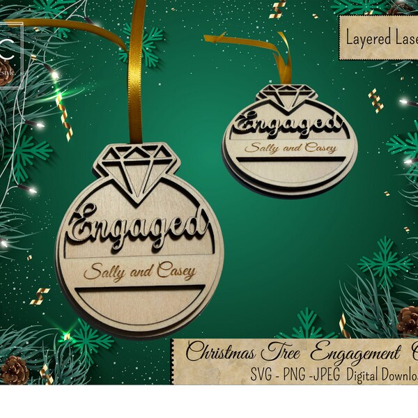 Engagement Ornament Wood - Etsy