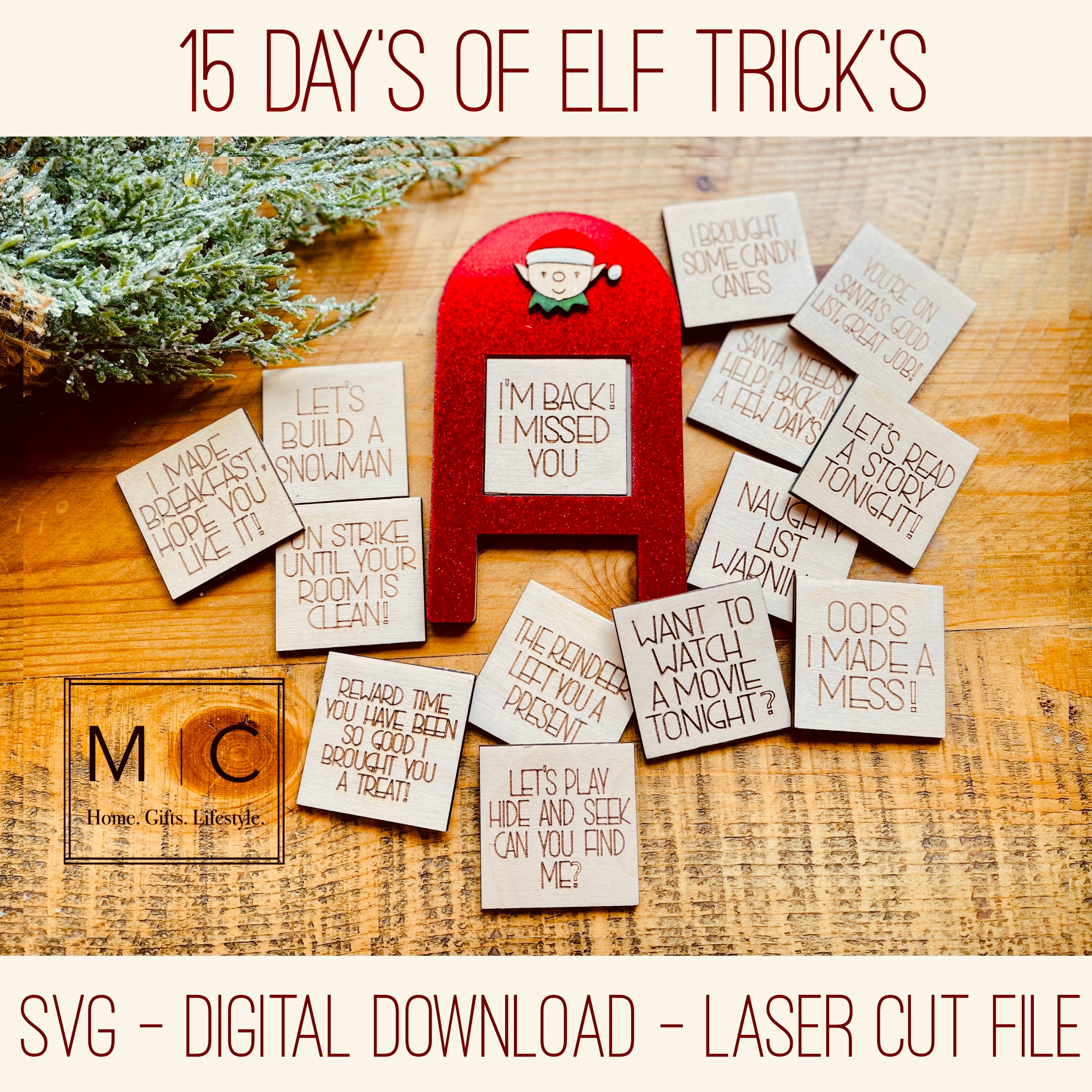 Elf Tricks Svg 15 Day's of Elf Tricks Elf Activities Kit - Etsy Australia