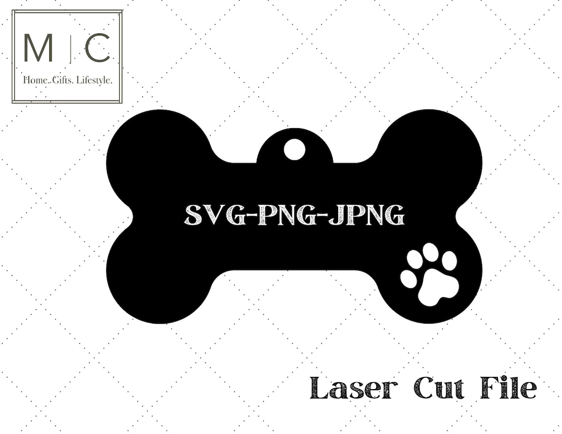 Dog Bone Svg, Dog Tag Svg, Pet Ornament Svg, Glowforge Cut File, Vinyl ...