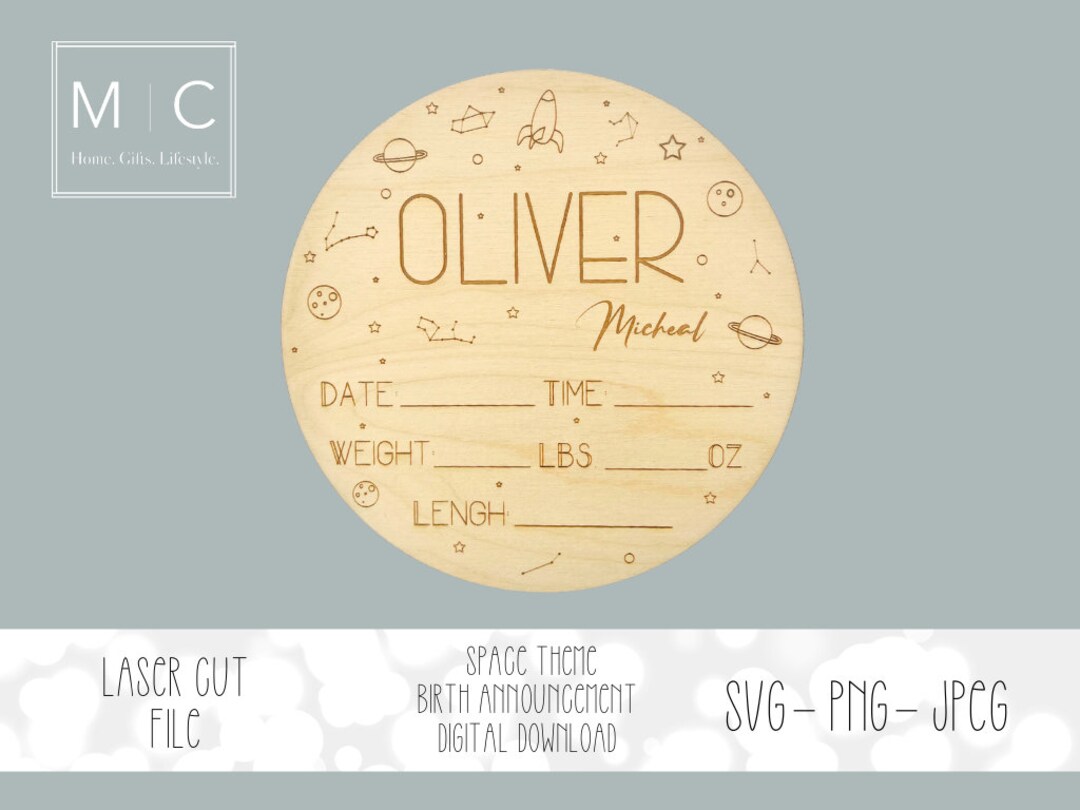 Space Theme Stat Sign, Birth Stat Sign Svg, Space Theme Name Sign Svg ...